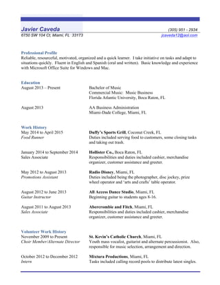 Javier Caveda's Resume | PDF