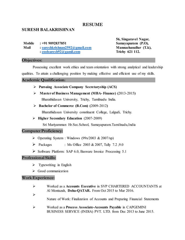 RESUME SURESH BALAKRISHNAN | DOCX
