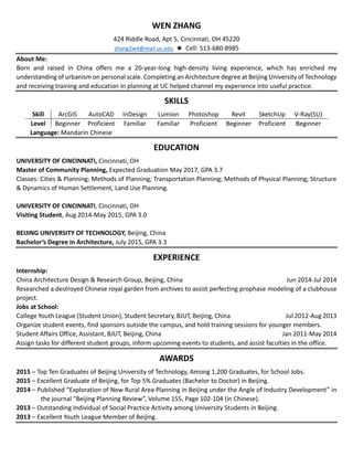 WEN ZHANG-Resume | PDF
