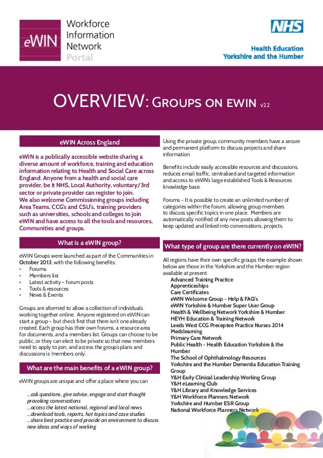 eWIN Overview - eWIN Groups v2.2