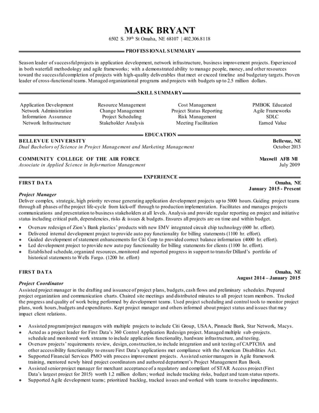MARK BRYANT- Just Resume | PDF