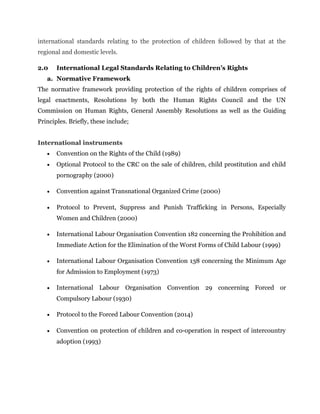 Brief on the protection of Children, recent | DOC