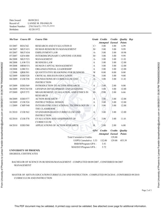 completed-transcript-2496302 | PDF | Professional School | Postgraduate ...