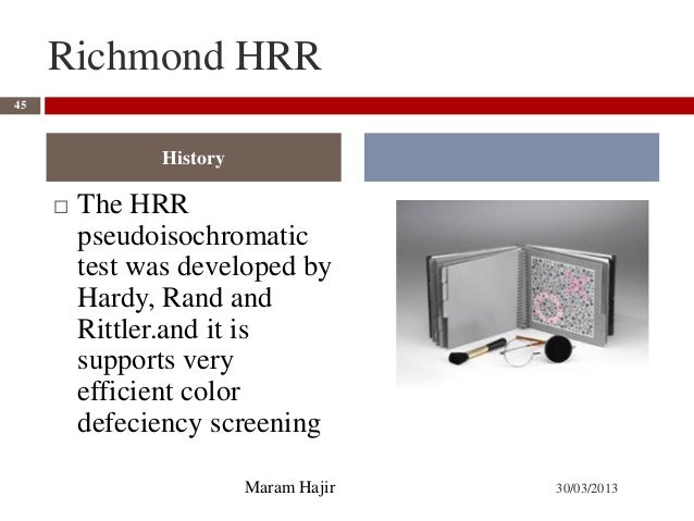 Assessment Of Inherited Colour Vision Defects Assessment Of Inherited Colour Vision Defects