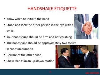 BUSINESS ETIQUETTE TRAINING | PPT
