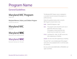 Maryland WIC Brand Guidelines 2014 | PDF | Desktop Publishing ...