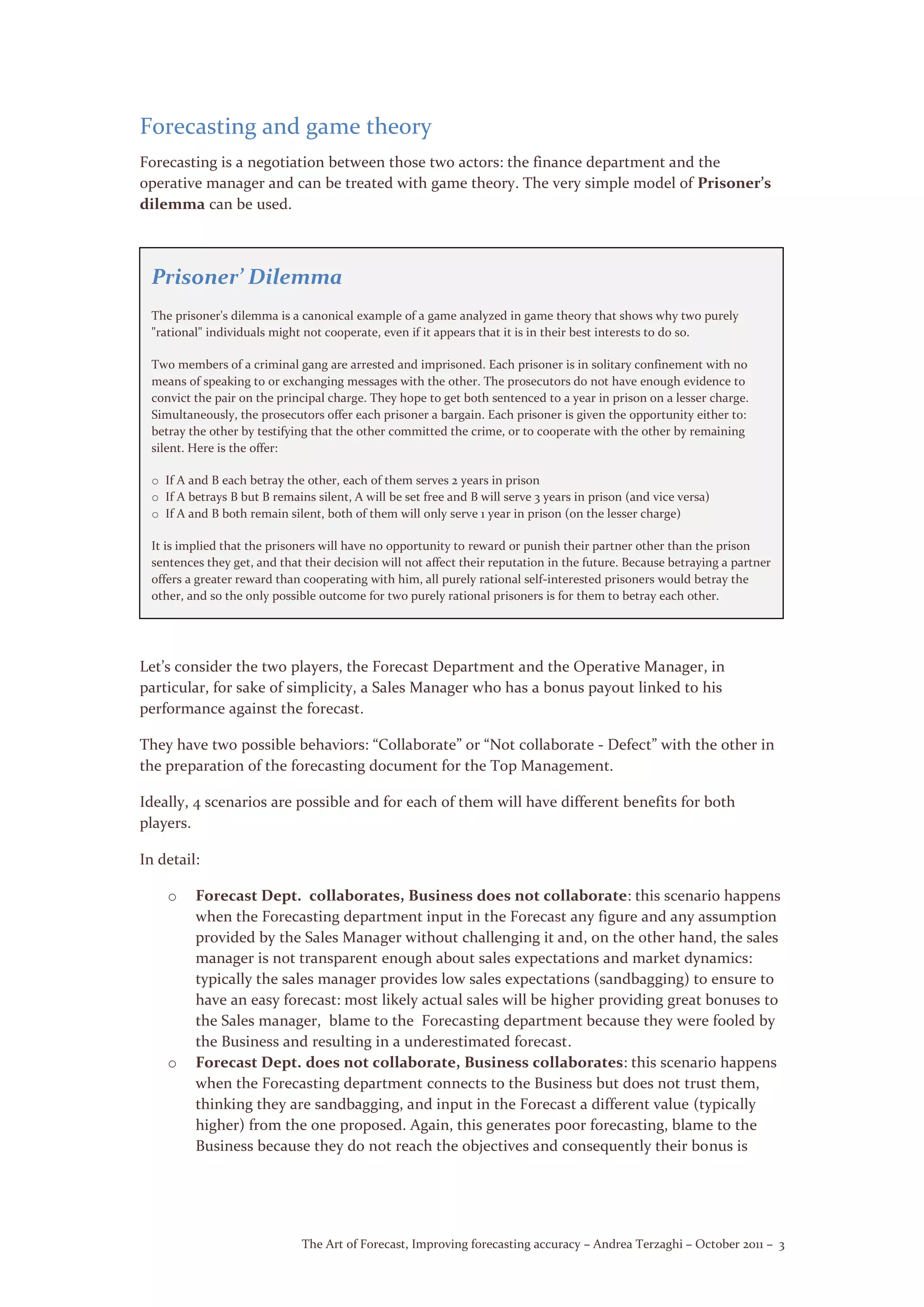 The Art Of Forecast Improving Forecasting Accuracy Pdf