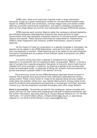 CITES COP 14 press kit 6-07 | DOC