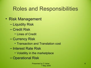The Role of Treasurer | PPT