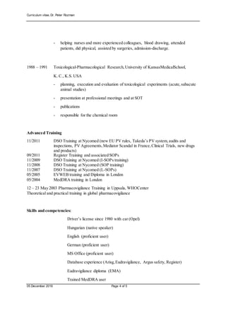Curriculum vitae of Peter Rozman 2016 | PDF