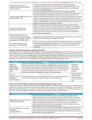 Educational Status of Differently Abled Persons and Developed Policies ...