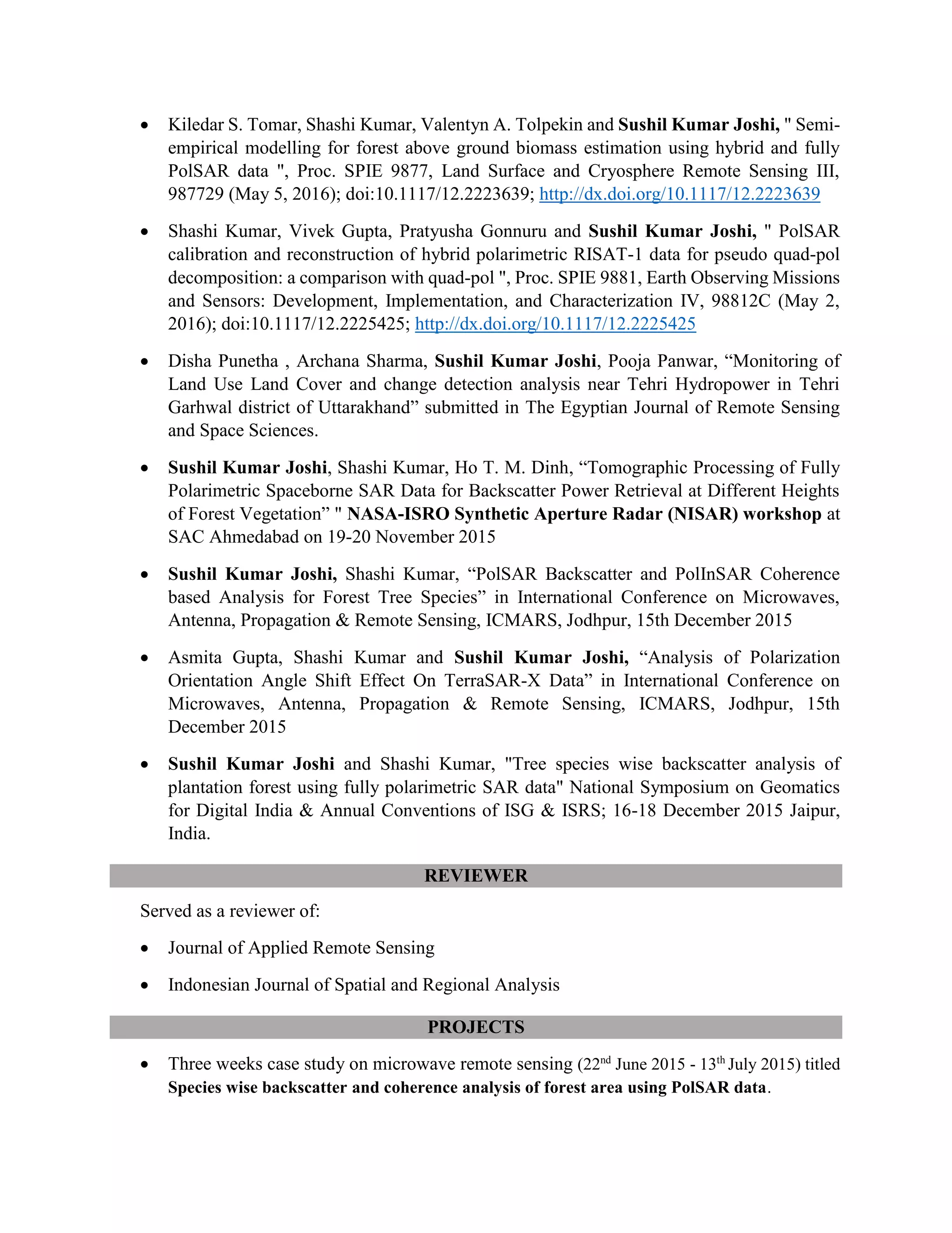 CV_Sushil Kumar Joshi | PDF