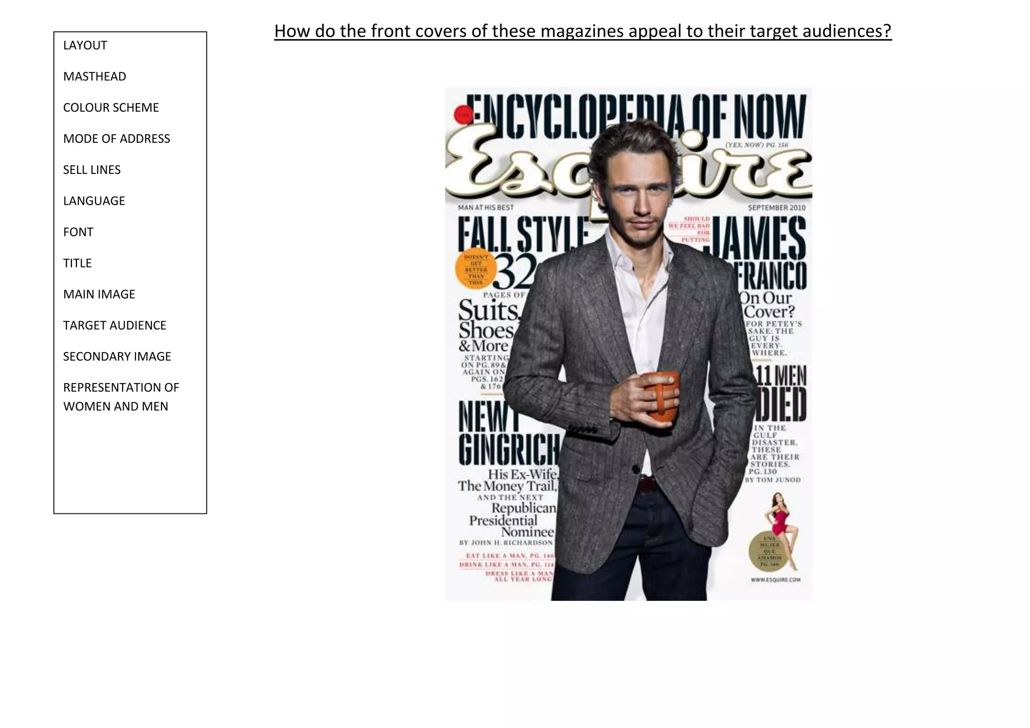 Magazine examples coursework 1 | DOCX