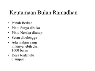 74. keutamaan bulan ramadhan | PPT