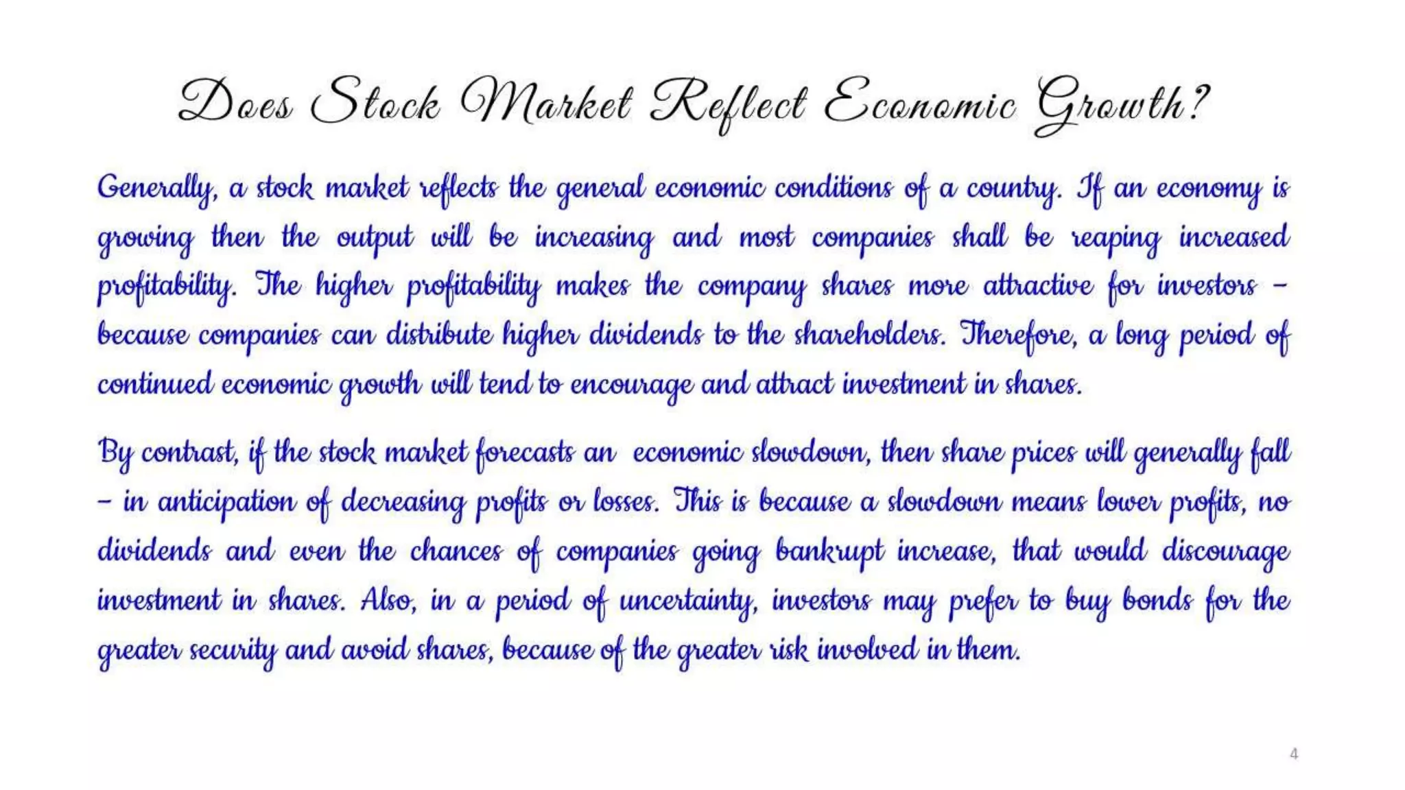 Stock-Market Performance Comparison with Economic Growth | PPTX