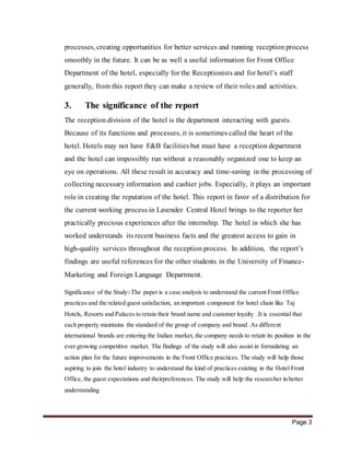 Đề tài: An Internship Report On Lavender Hotel Reception Process Of ...