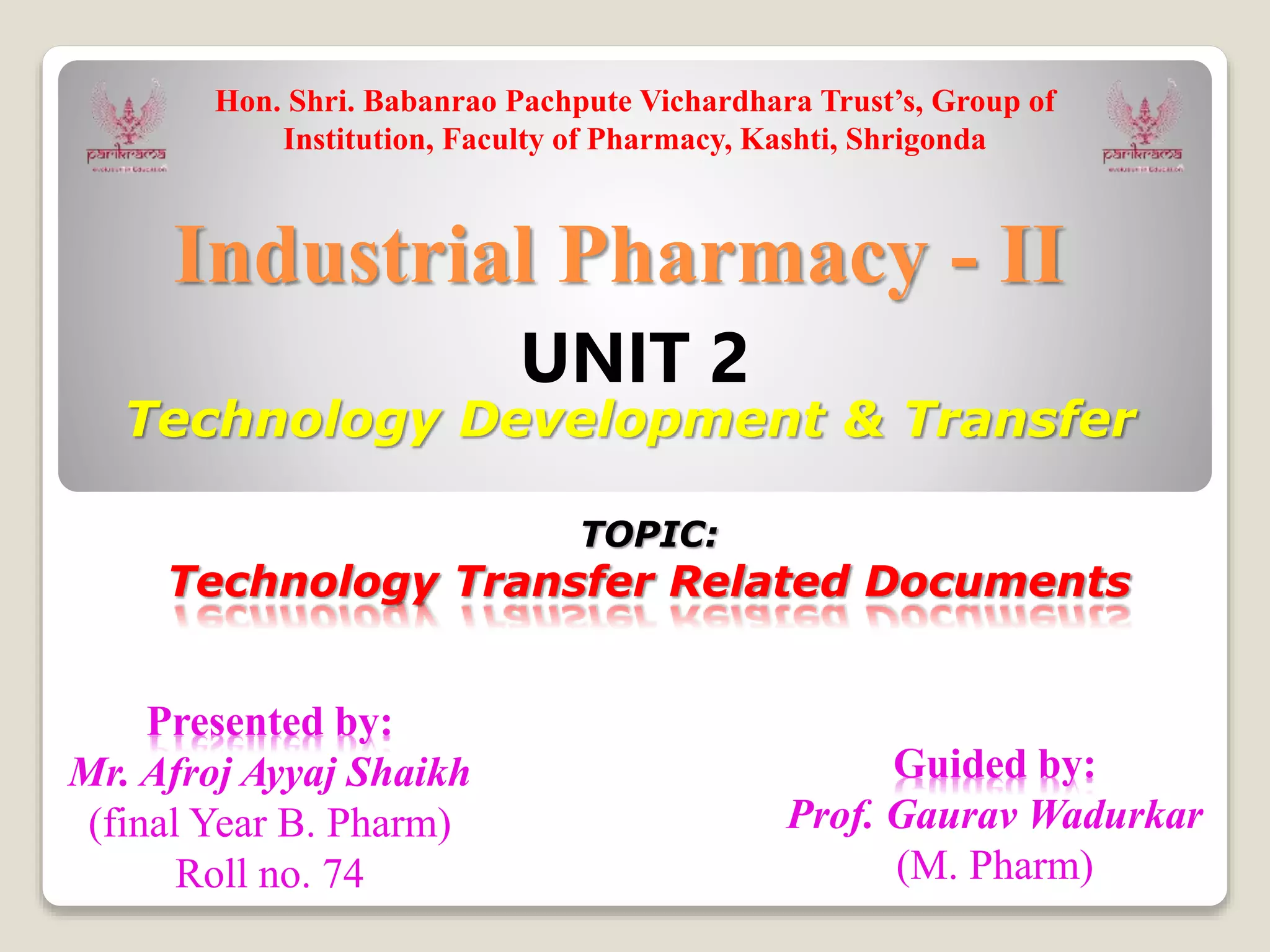 Technology Transfer Related Documents.pptx