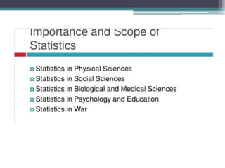 Importance & Scope of Statistics | PPTX