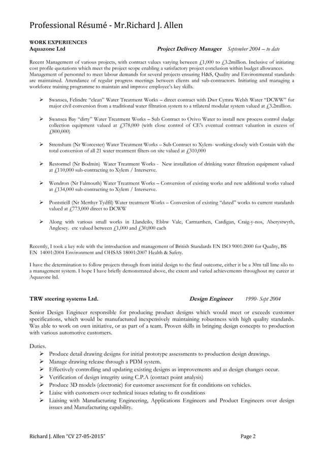 Richard Allen CV 270515 | PDF