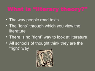 Literary theory, movements, periods, criticism | PPT