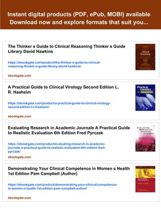 Practical Guide to the Evaluation of Clinical Competence 3rd Edition ...