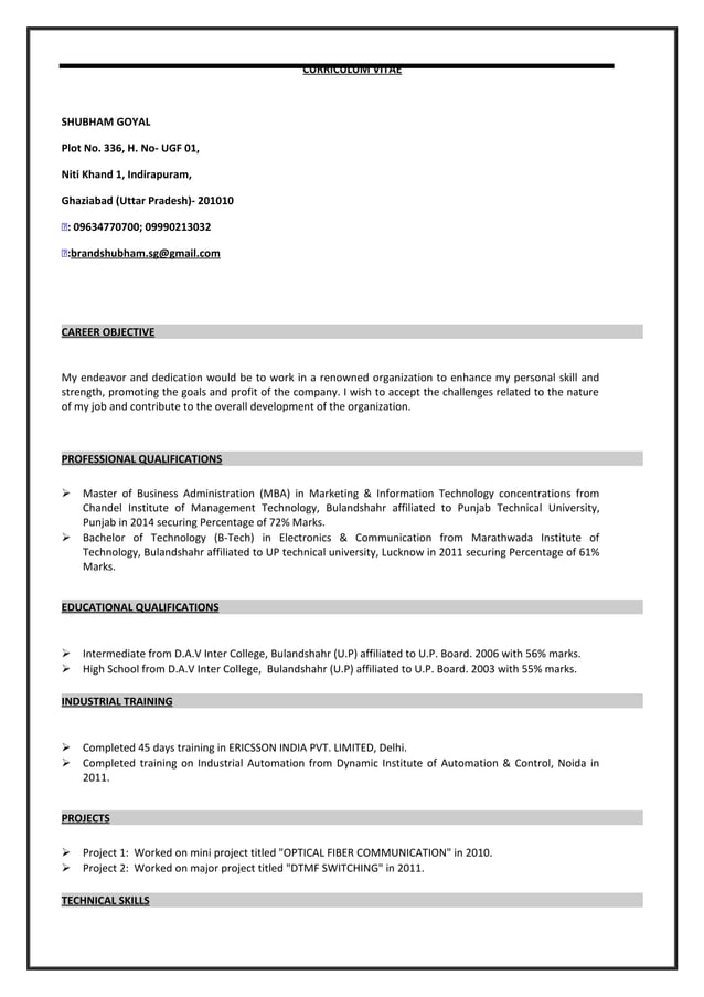 Updated CV-Shubham Goyal | PDF