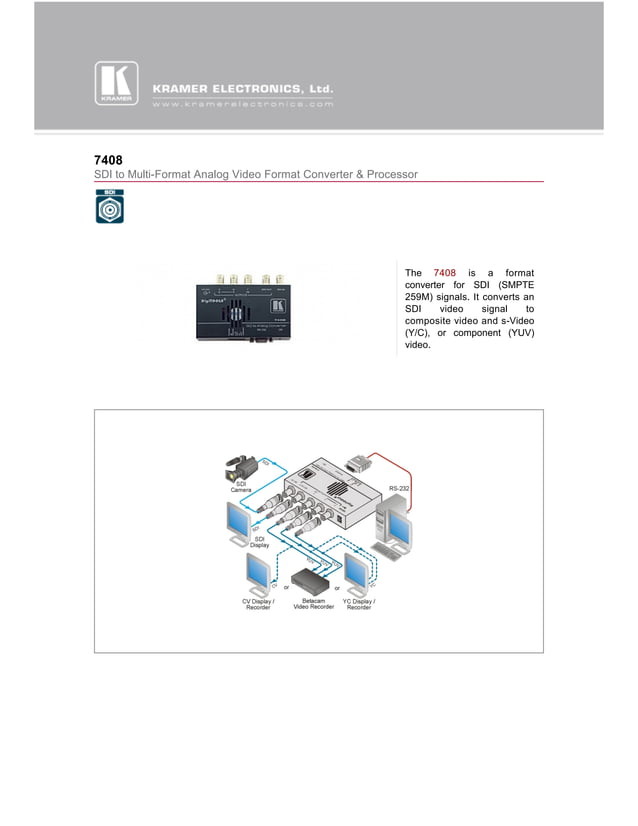 Kramer 7408 | PDF | Computer Peripherals | Computing