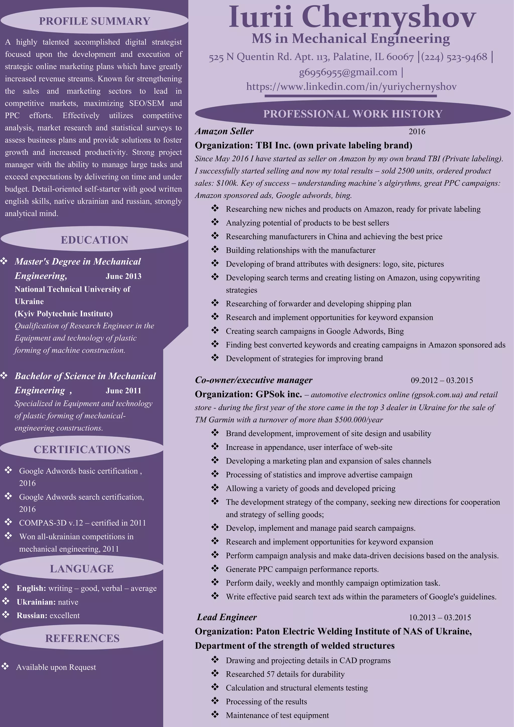 Iurii_Chernyshov_resume | PDF