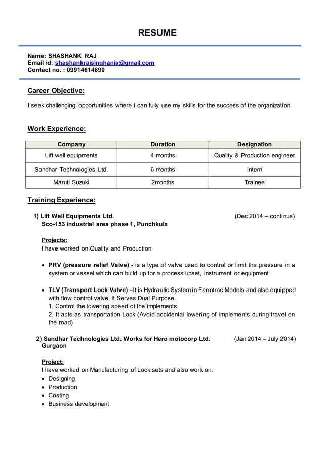 shashank raj resume | PDF