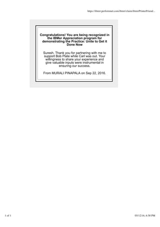 IBM Recognition Murali | PDF | Technology & Computing