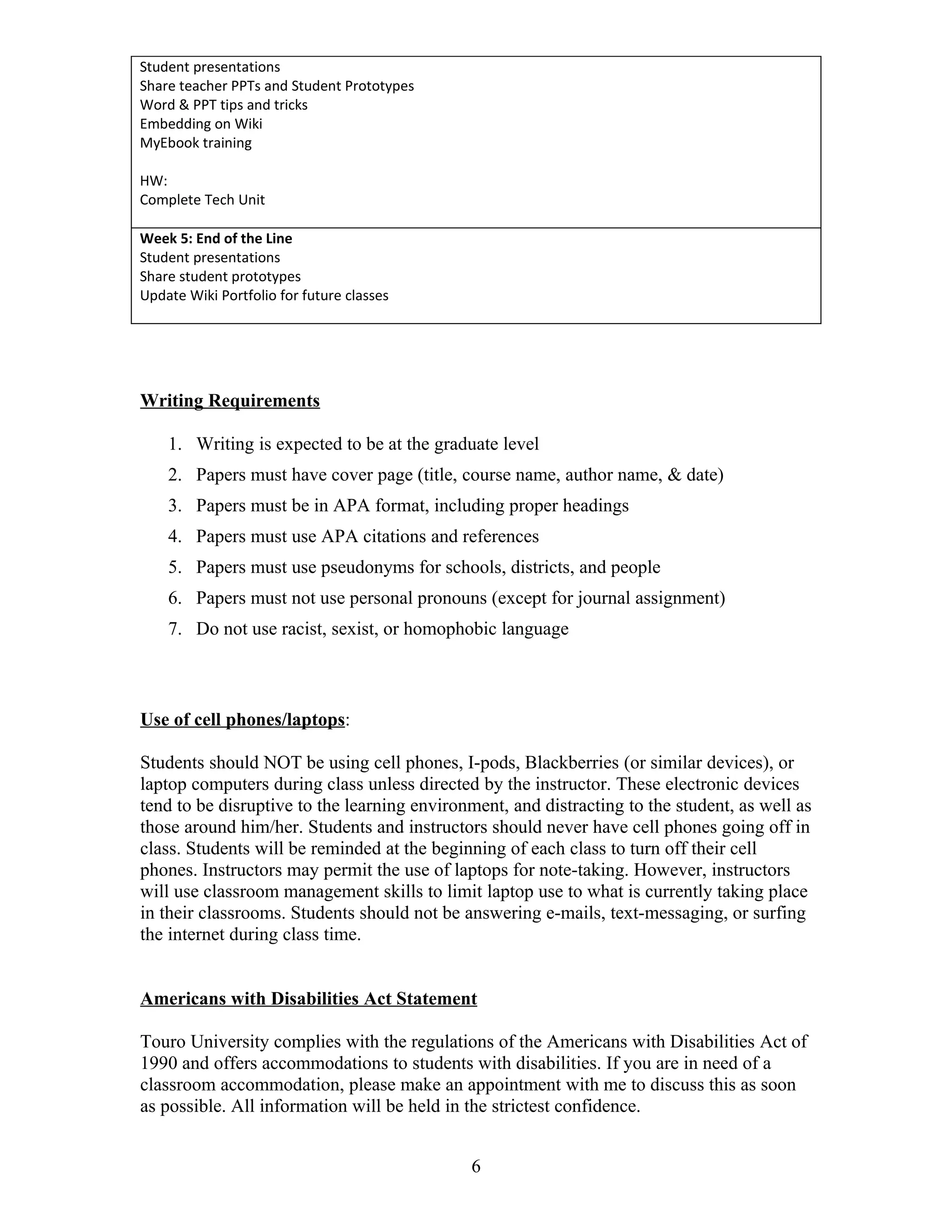 Touro EDU 741 Fall 2011 | DOC