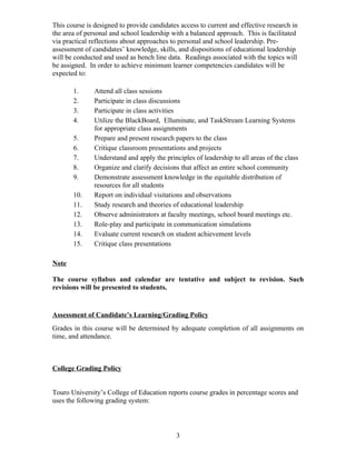 Touro EDU 741 Fall 2011 | DOC