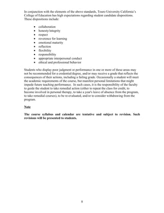 Touro EDU 741 Fall 2011 | DOC