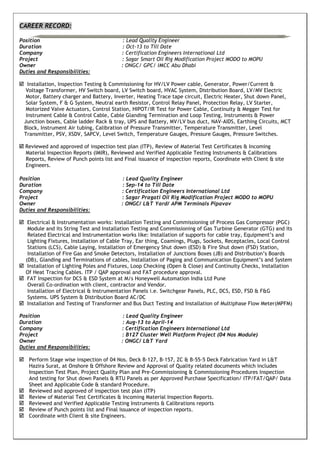 Lead Inspection Engineer CV | PDF