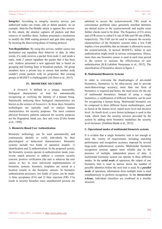 Biometric Based Intrusion Detection System using Dempster-Shafer Theory for Mobile Ad hoc ...
