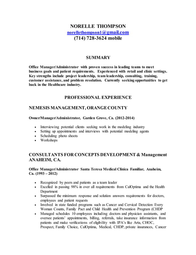 Norelle Thompson resume | PDF
