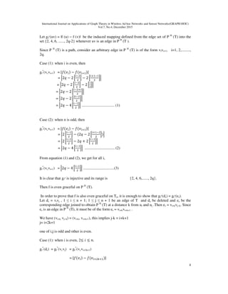 EVEN GRACEFUL LABELLING OF A CLASS OF TREES | PDF | Computer Networking | Computing