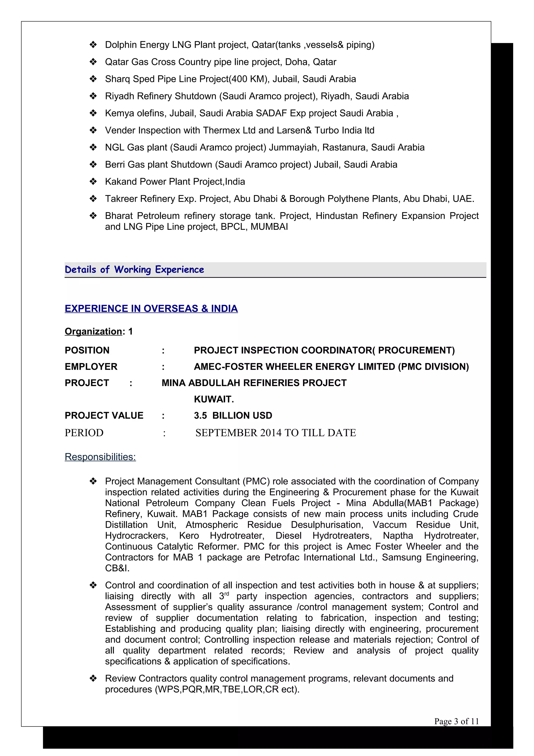 INSPECTION COORDINATOR | DOC
