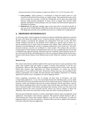 SERVICE LEVEL AGREEMENT BASED FAULT TOLERANT WORKLOAD SCHEDULING IN CLOUD COMPUTING ENVIRONMENT ...
