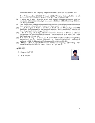 SERVICE LEVEL AGREEMENT BASED FAULT TOLERANT WORKLOAD SCHEDULING IN CLOUD COMPUTING ENVIRONMENT ...