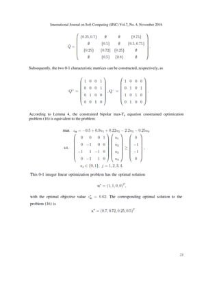 SOLVING BIPOLAR MAX-TP EQUATION CONSTRAINED MULTI-OBJECTIVE OPTIMIZATION PROBLEMS | PDF