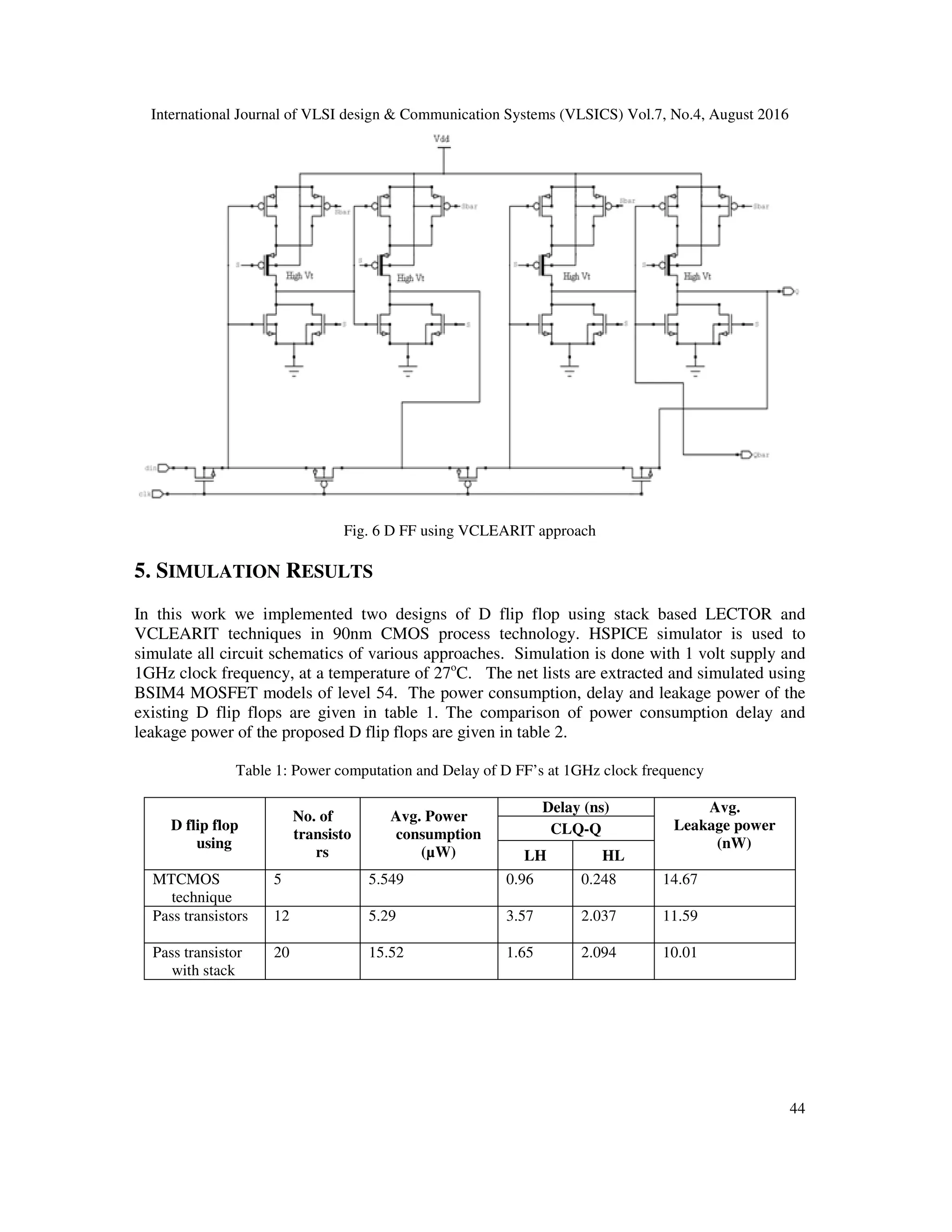 LEAKAGE REDUCTION TECHNIQUE AND ANALYSIS OF CMOS D FLIP FLOP | PDF