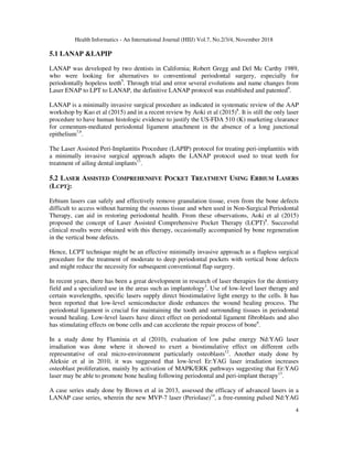 LASERS – IT’S ROLE IN PERIODONTAL REGENERATION | PDF