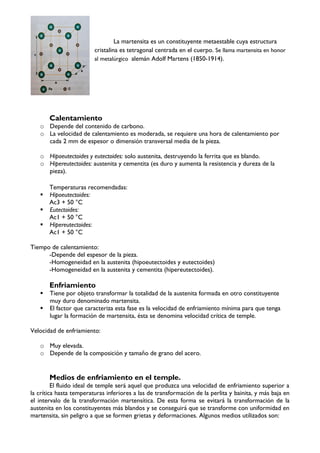 TRATAMIENTOS TERMICOS DEL ACERO | PDF