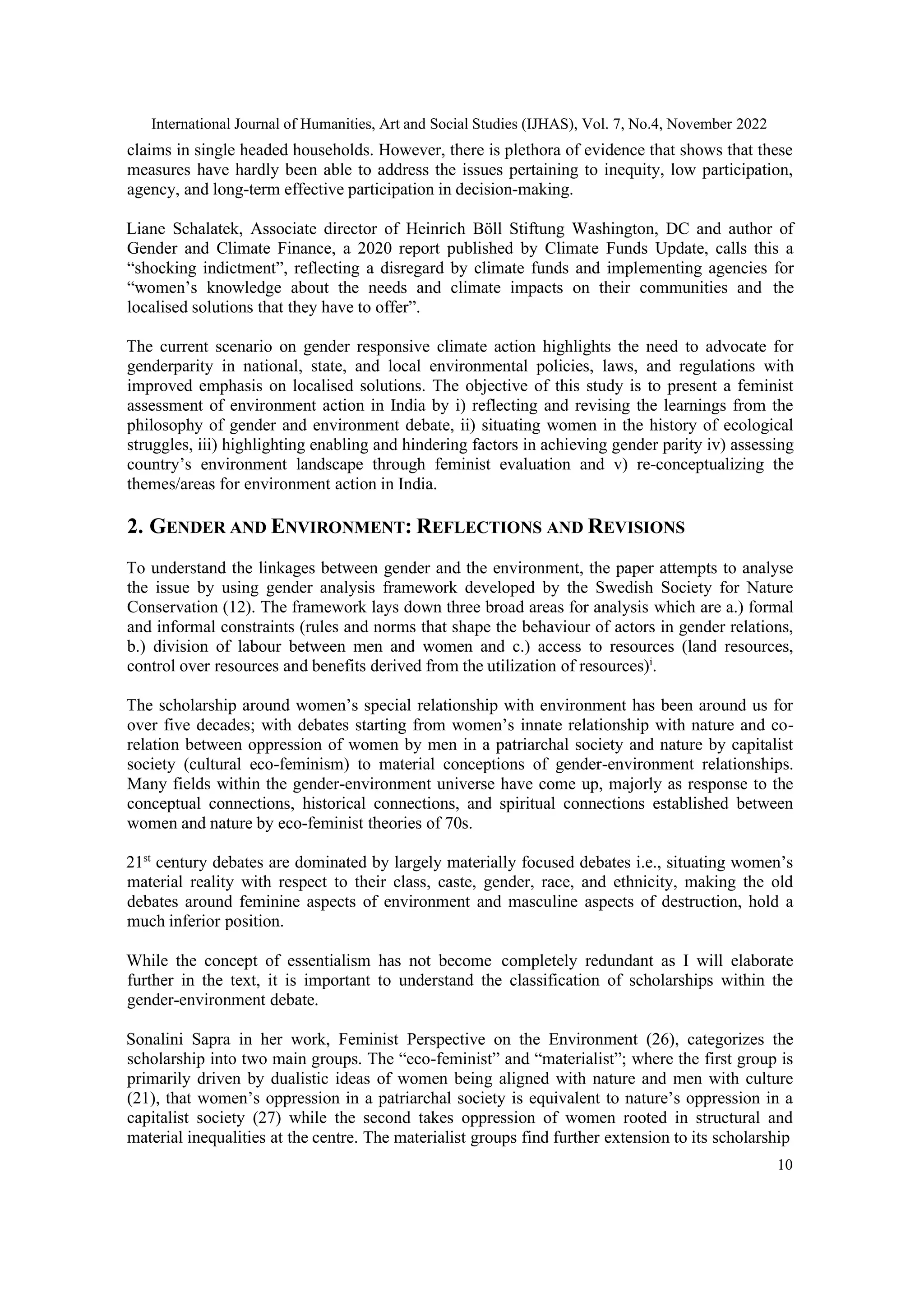 WOMEN AND ENVIRONMENT: THE MISSING LINK IN INDIA’S ENVIRONMENT POLICY LANDSCAPE | PDF