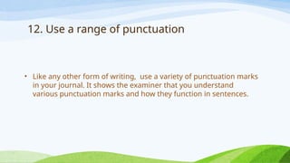 IGCSE-English First Language 0500-Journal-Writing presentation | PPTX