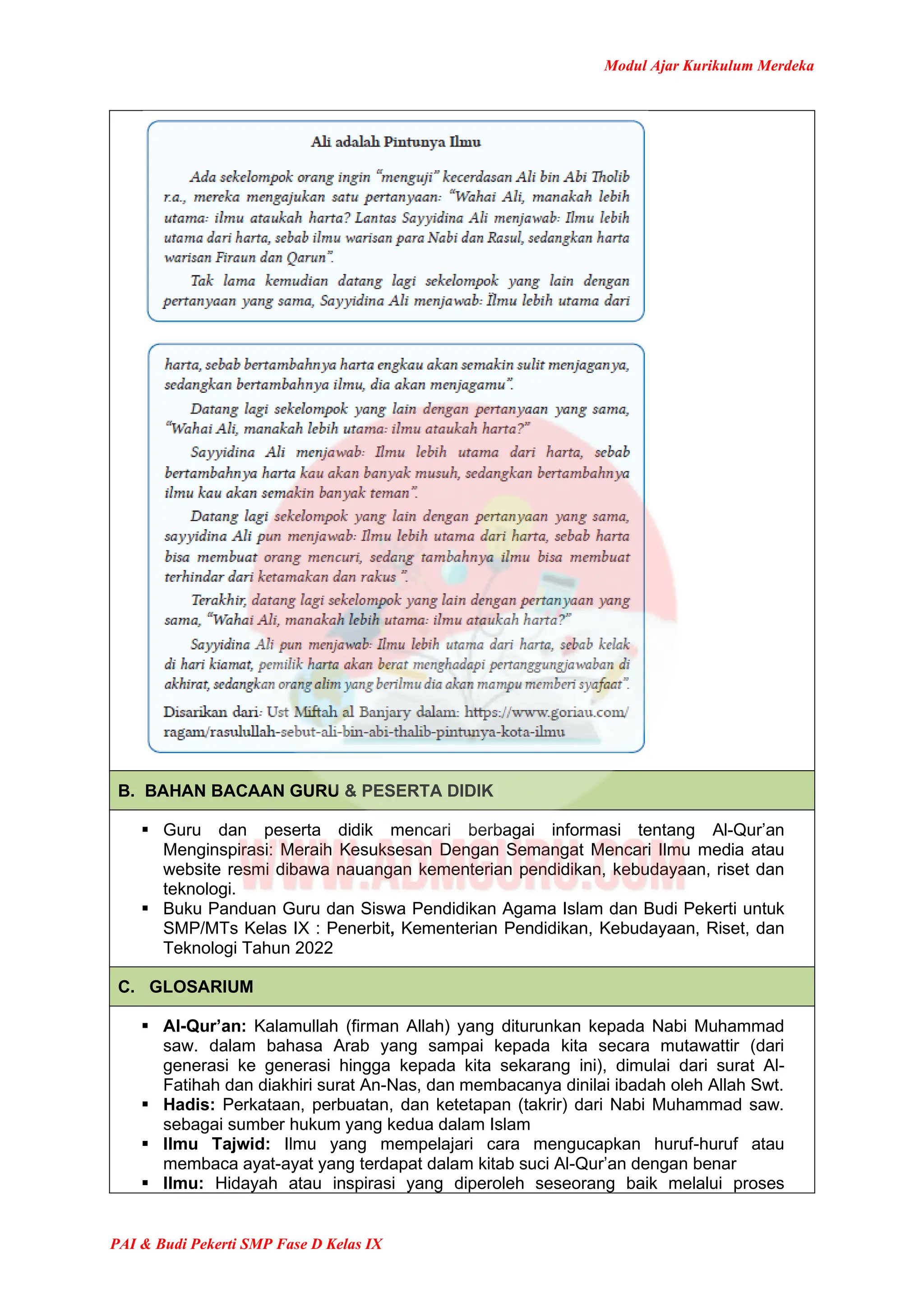742486338-Modul-Ajar-PAI-Kelas-9. Kurikulum merdeka pdf | PDF