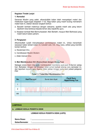742486338-Modul-Ajar-PAI-Kelas-9. Kurikulum merdeka pdf | PDF