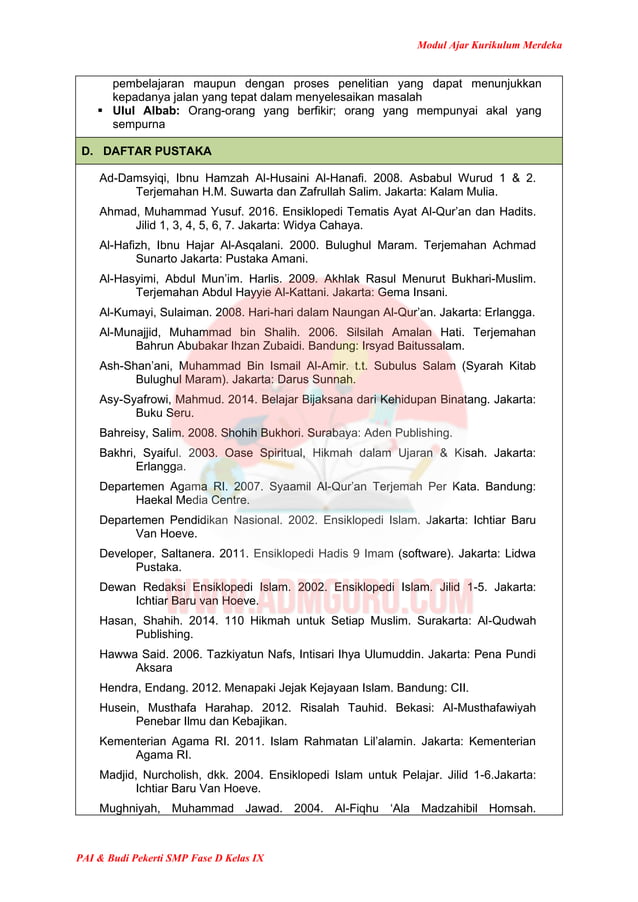 742486338-Modul-Ajar-PAI-Kelas-9. Kurikulum merdeka pdf | PDF