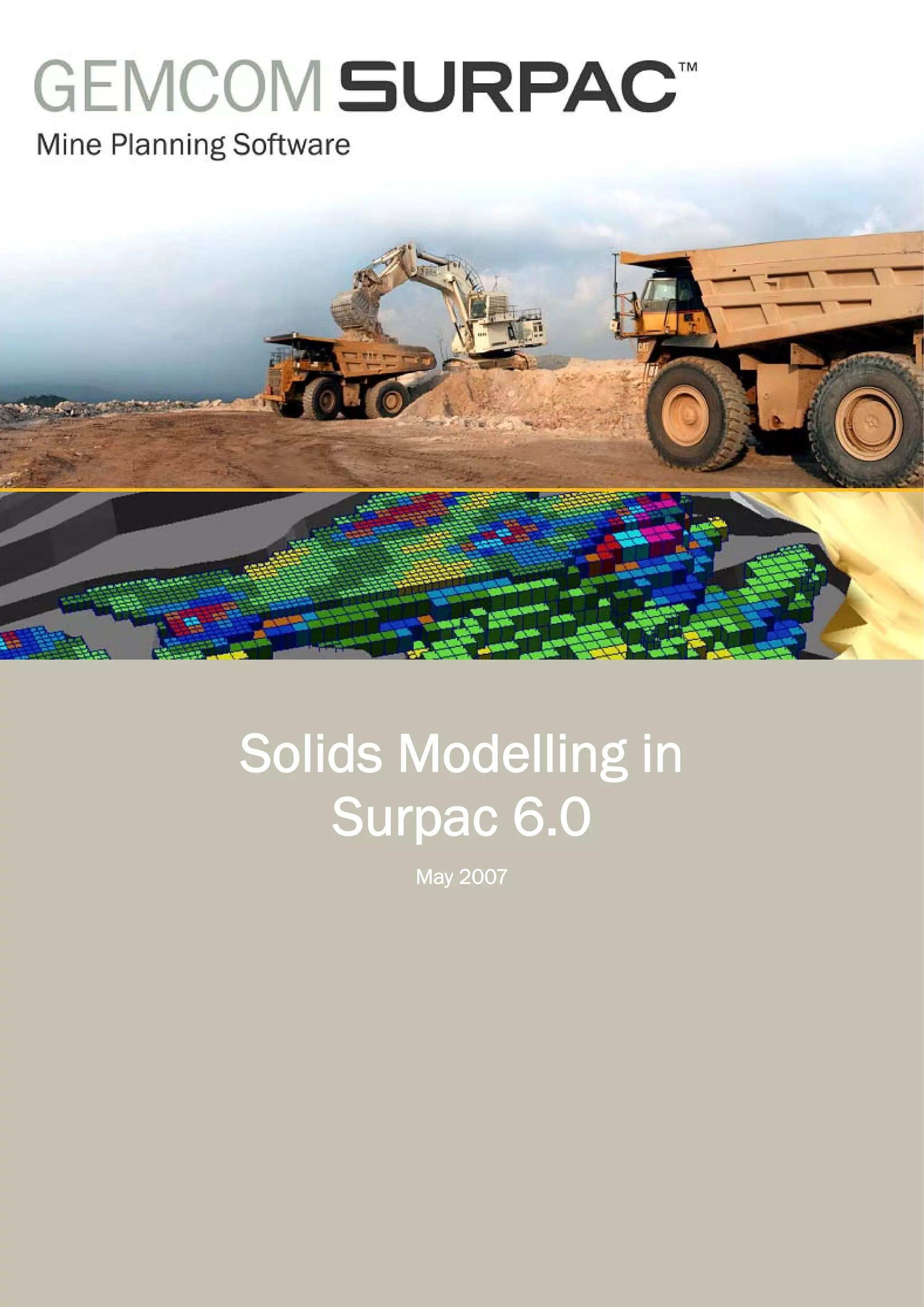 74289607 solids-surpac | PDF | 3-D Graphics | Computer Software and ...